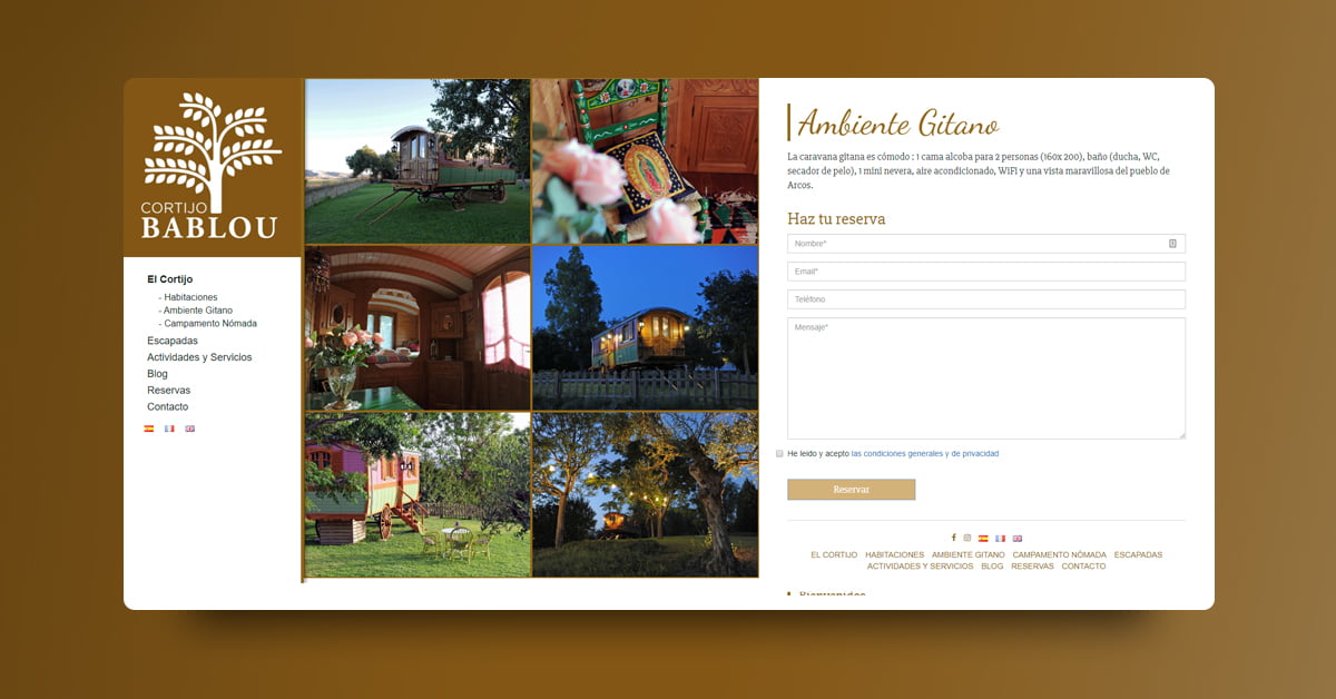 Diseño y programación Web Cortijo Bablou - Creaktiva
